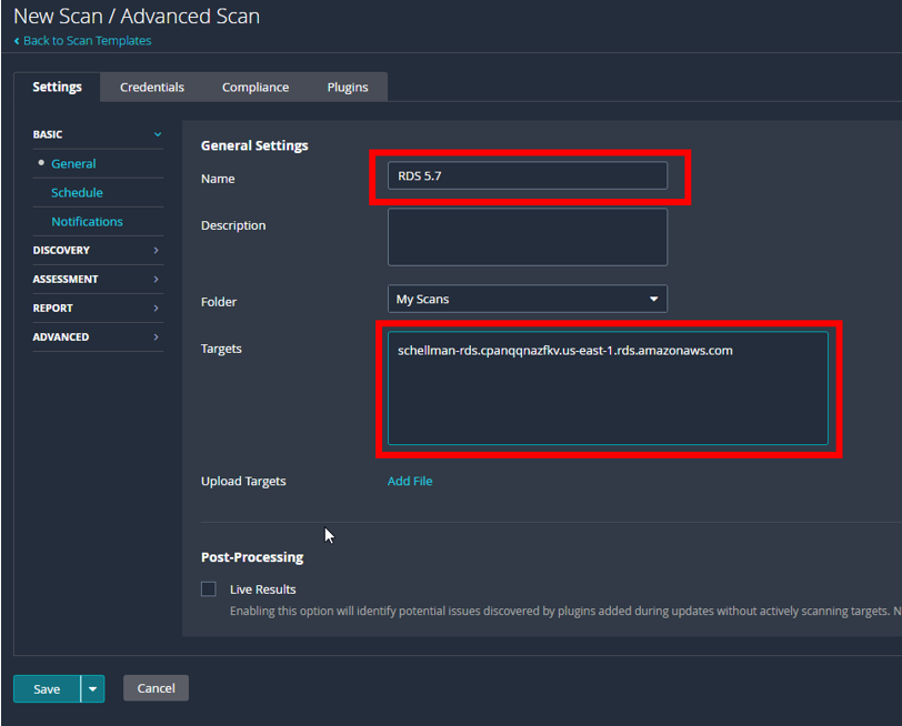 Configuring Nessus Scanner to Perform RDS Scans | Schellman